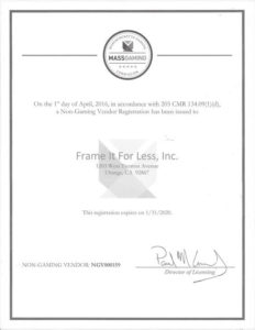 Certificates - Frame It For Less Inc.